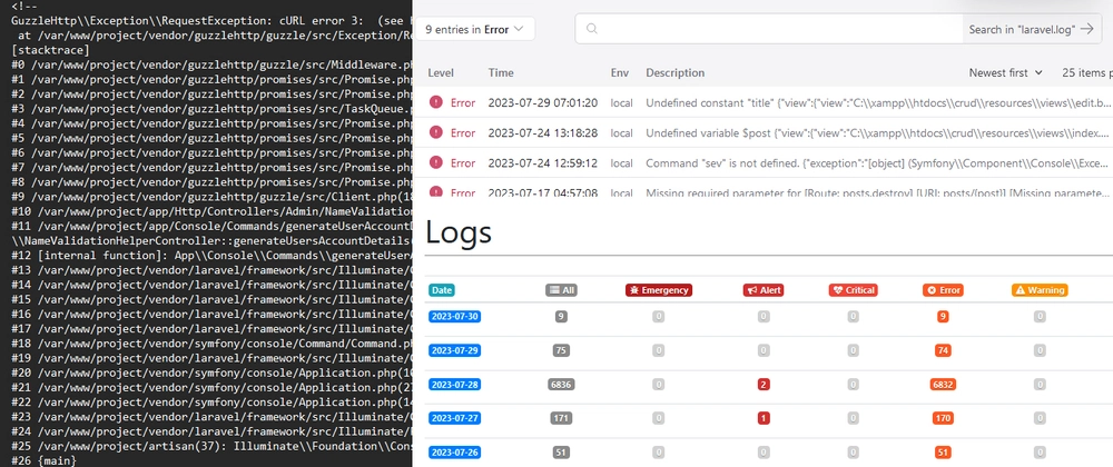 Laravel Real Time Log Monitoring Dev Community
