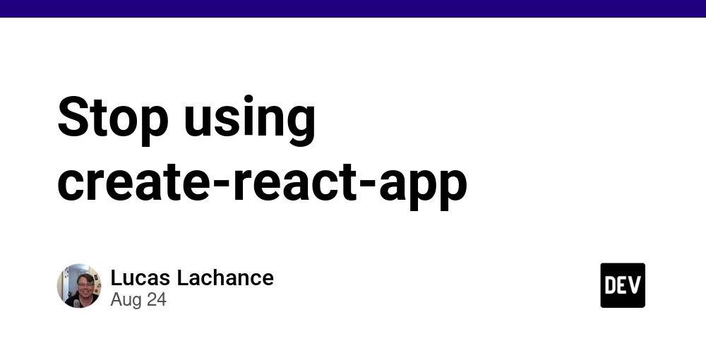 Stop Using Create React App Dev Community